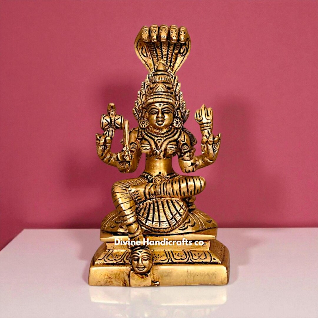 6-inch Brass Karumari Amman Idol – South Indian Mother Goddess Statue ...
