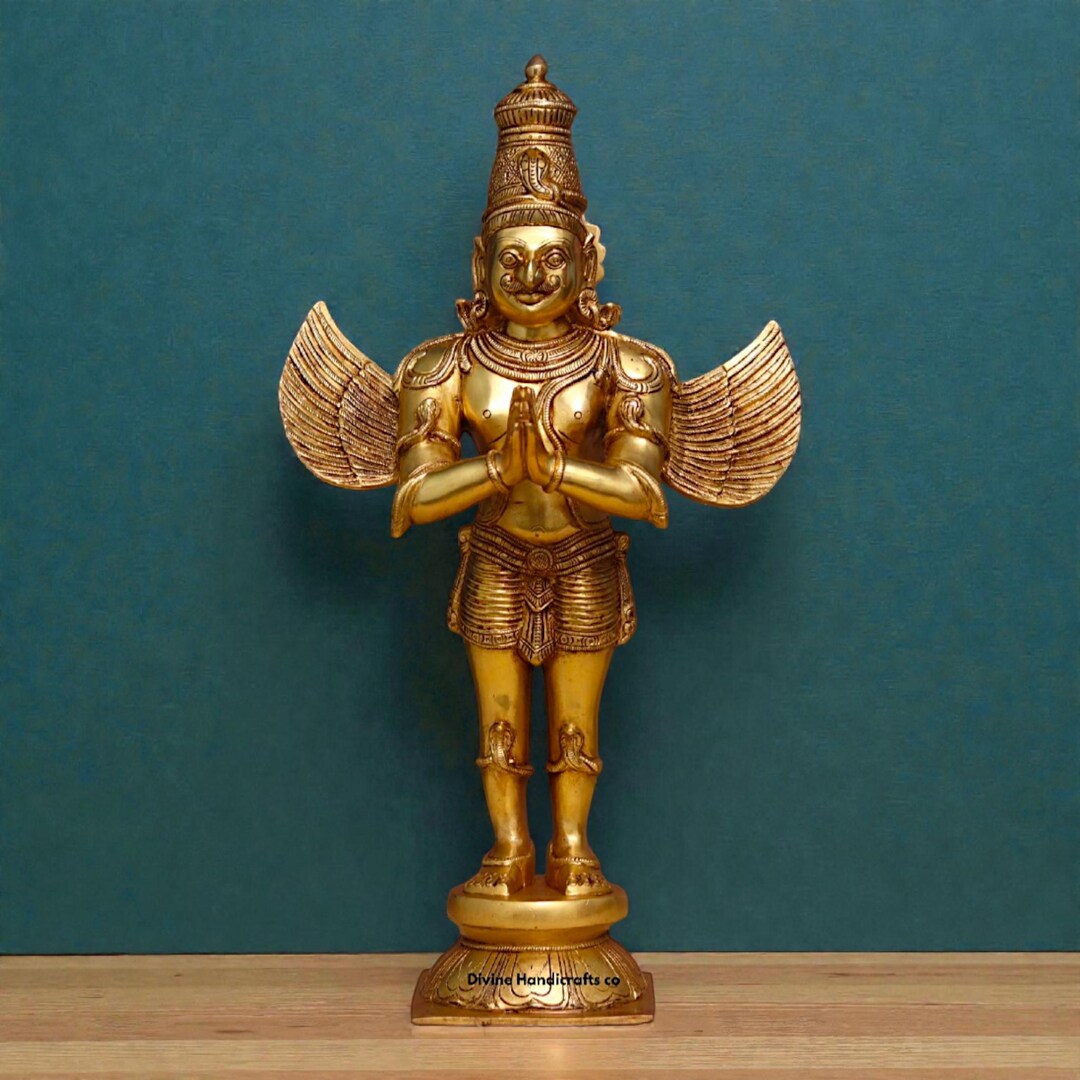 22 Inch Brass Garuda Standing Idol | Namaskar Pose Statue - Etsy