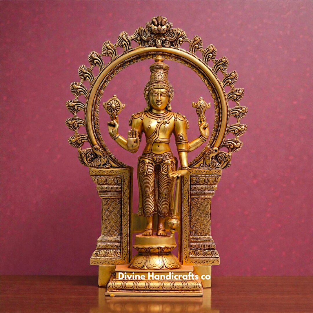 Brass Vishnu Narayan Standing Statue 22 Inch - Etsy