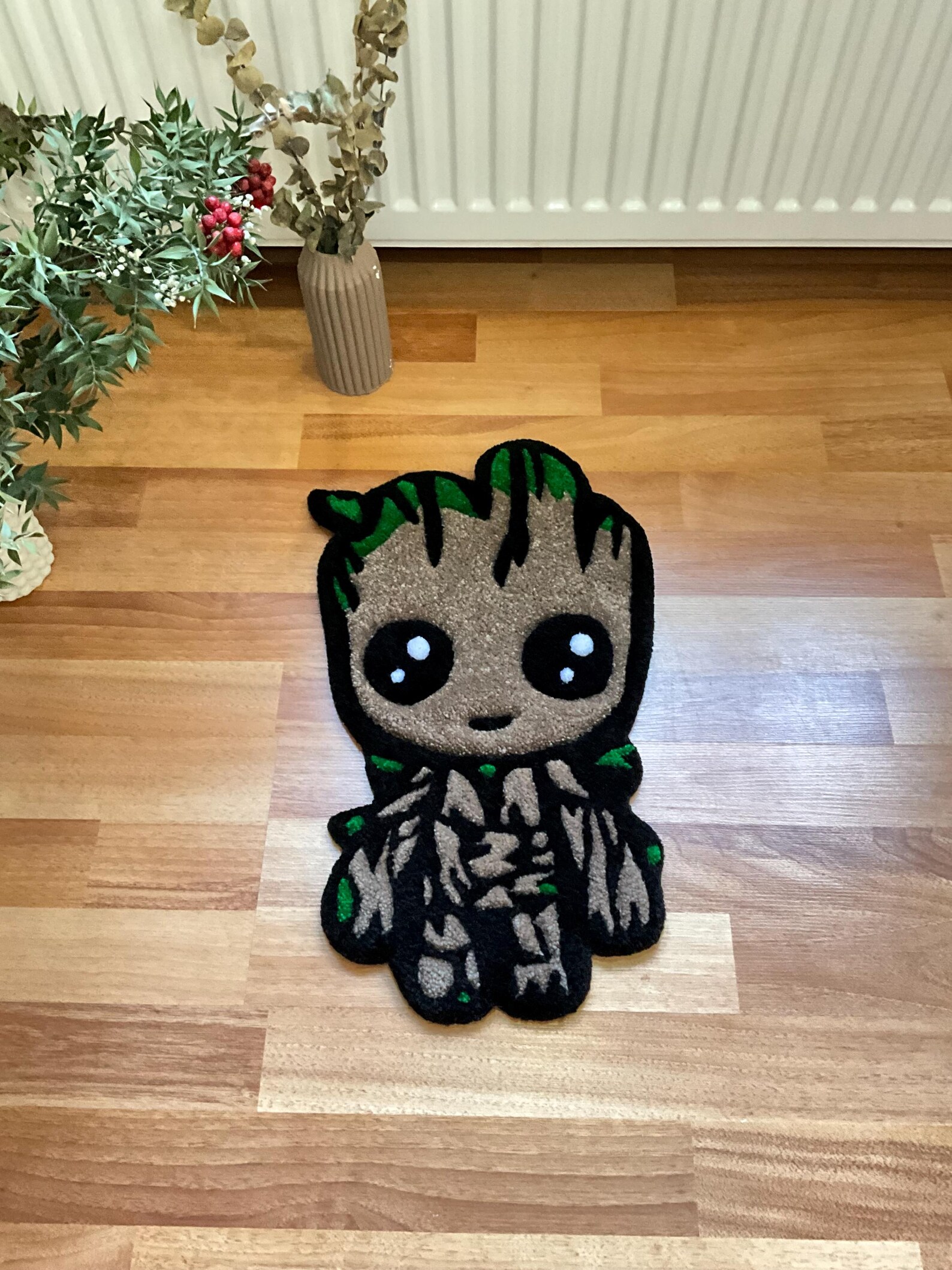 Cute Tree Character Tufted Rug – Handmade Forest Creature Rug – Kawaii ...