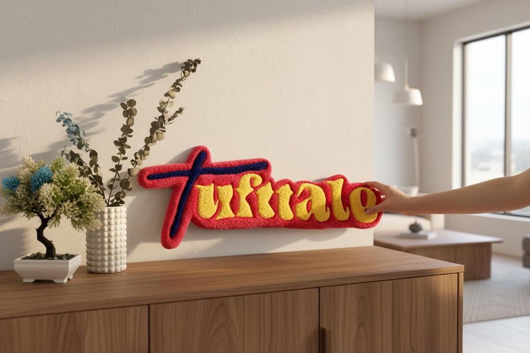 Custom Logo Tufted Rug, Personalized Brand Wall Decor, Handmade Textile ...