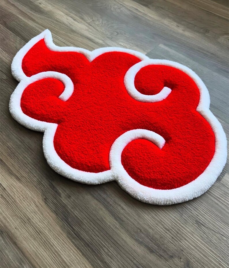 Akatsuki Cloud Tufted Rug – Handmade Anime Rug – Naruto Akatsuki Cloud ...