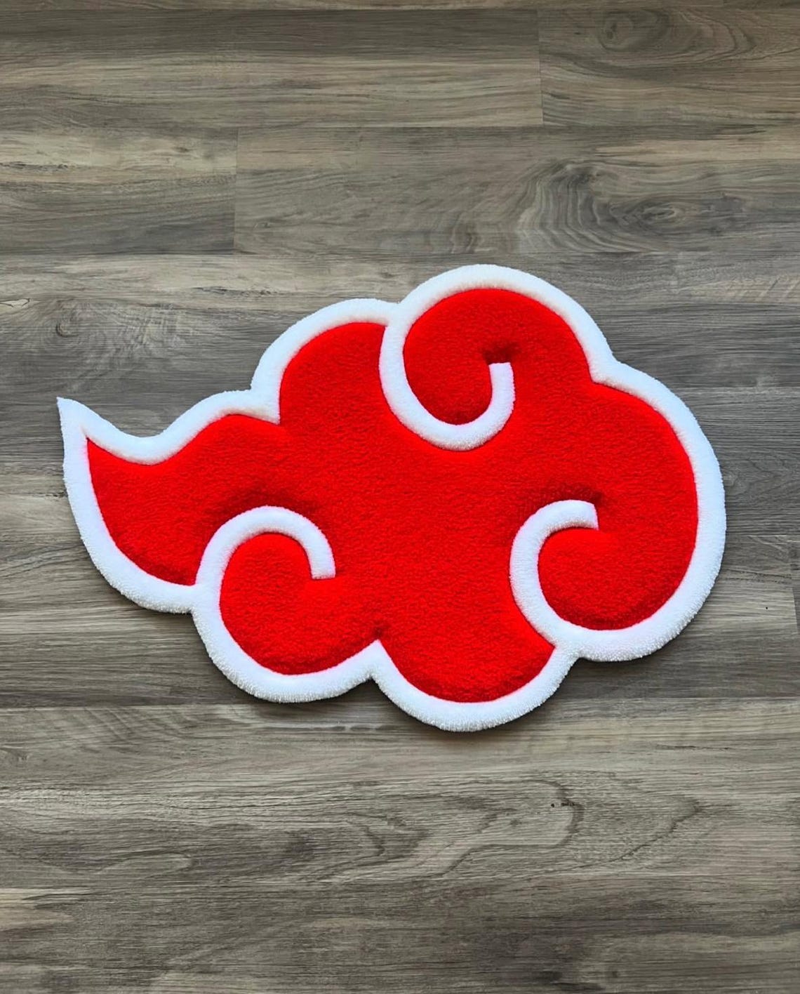 Akatsuki Cloud Tufted Rug – Handmade Anime Rug – Naruto Akatsuki Cloud ...
