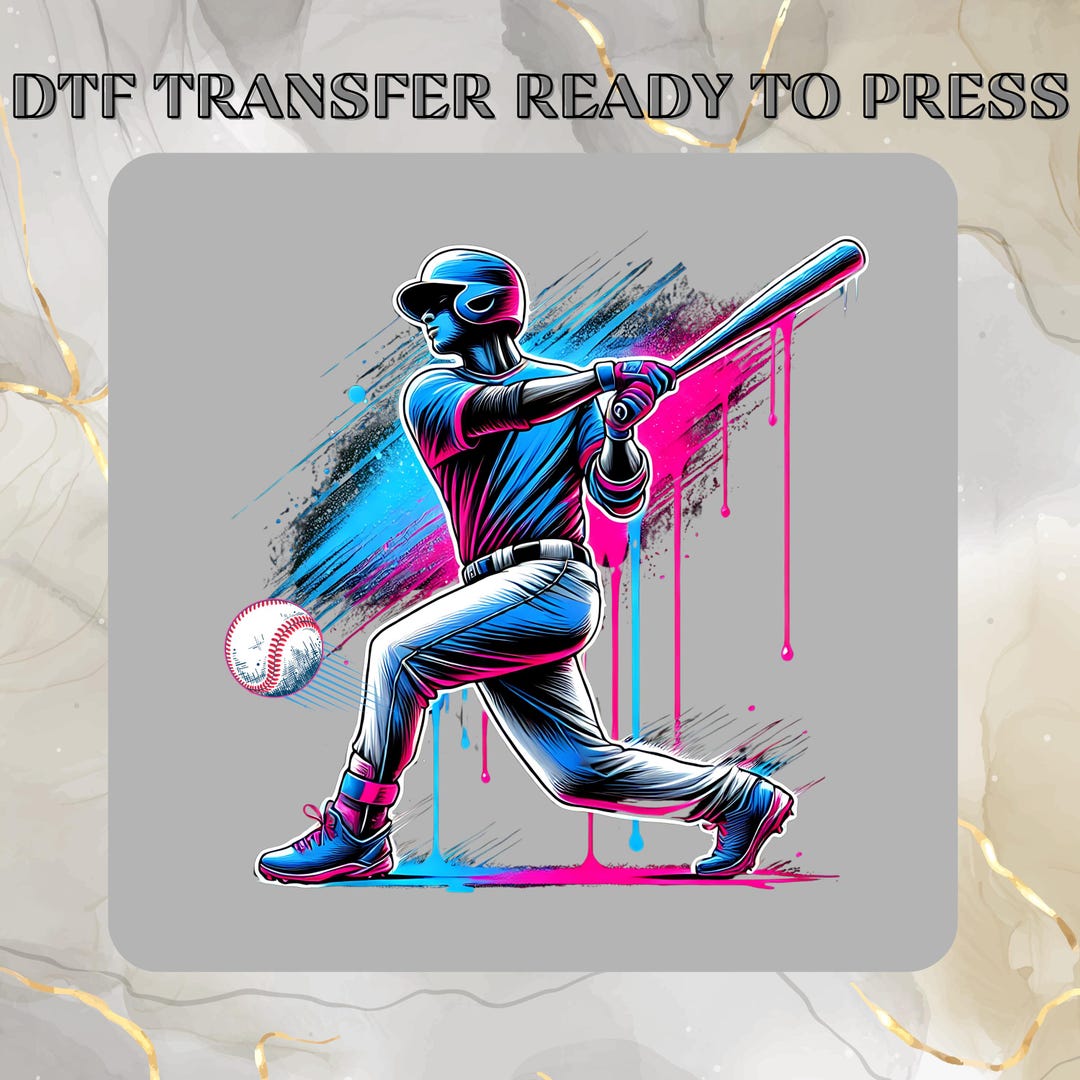 Baseball Player Icecream Drip DTF Transfers, Cute Icecream Baseball ...