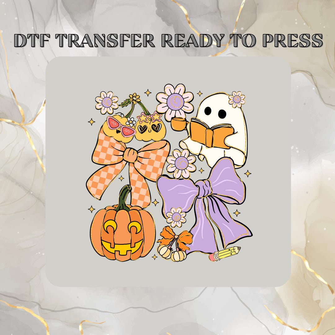 Cute Ghost DTF Transfer,boo Jee Ghost Halloween Ready to Press ...