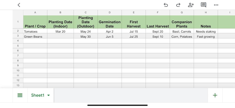 Garden Planner | Printable Garden Tracker Spreadsheet | Homestead ...