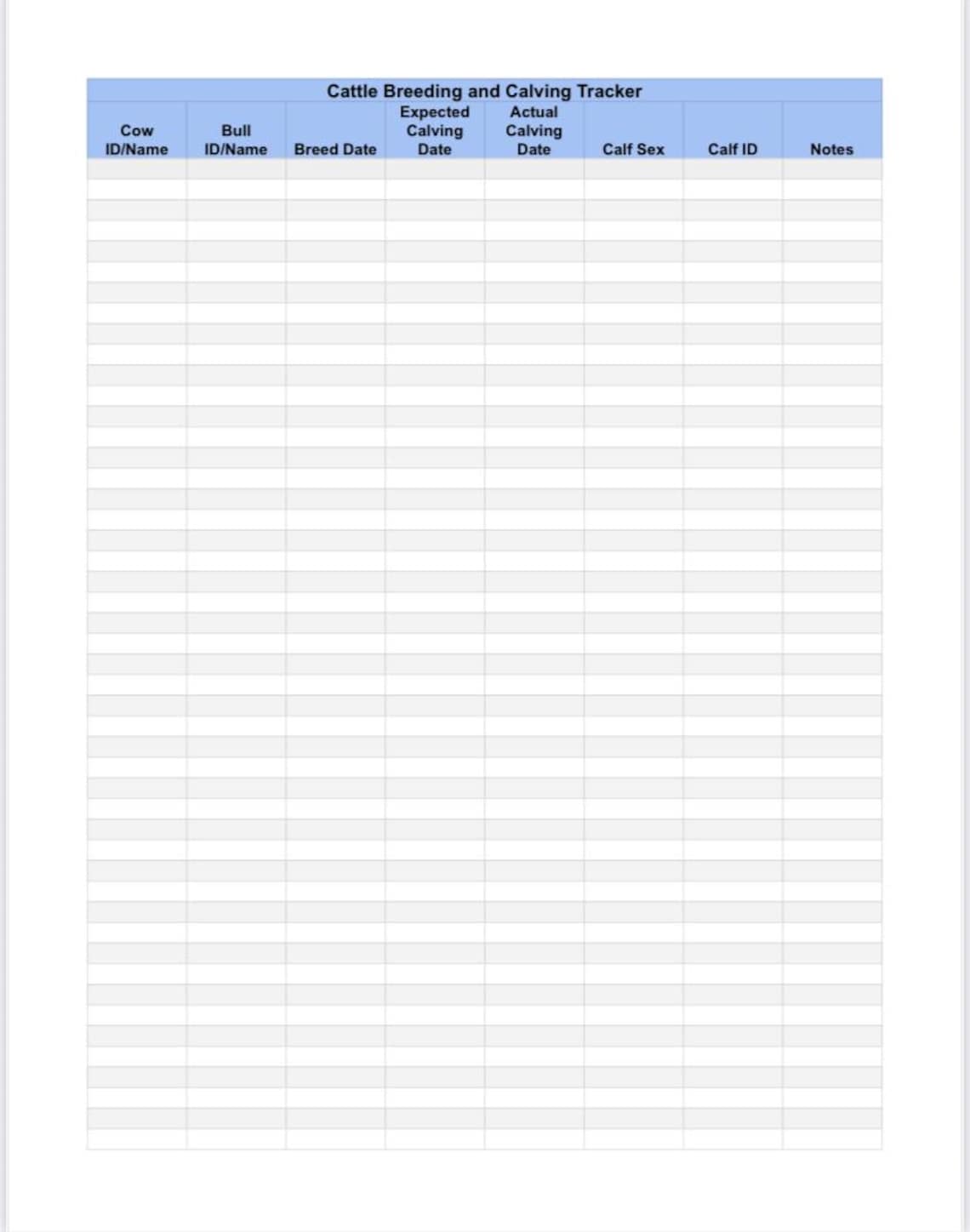 Cattle Breeding & Calving Tracker | Livestock Record Keeping ...
