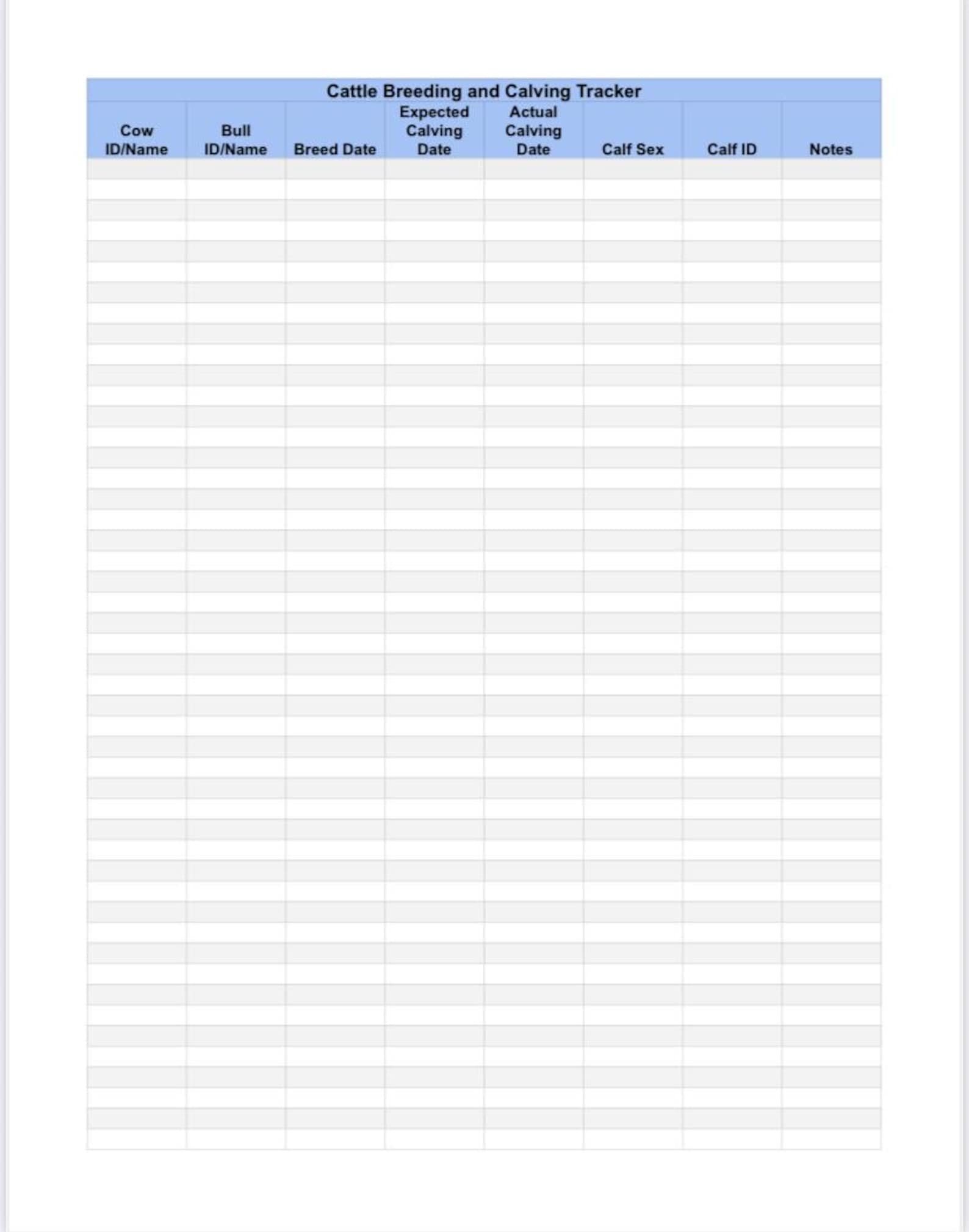 Cattle Breeding & Calving Tracker | Livestock Record Keeping ...