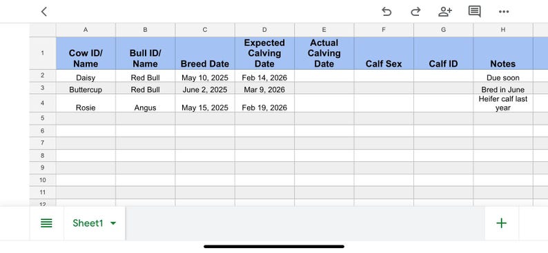 Cattle Breeding & Calving Tracker | Livestock Record Keeping ...