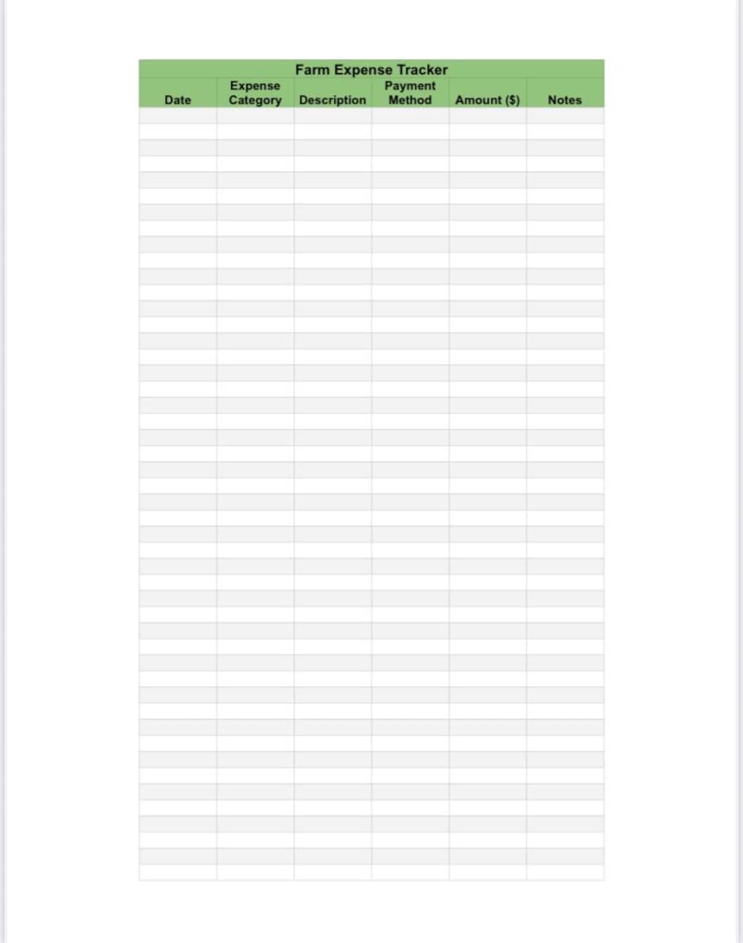 Farm Expense Tracker | Homestead Budget Spreadsheet & Printable Farm ...
