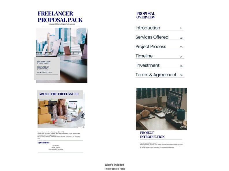 Proposal Template for Freelancers | Canva Client Pitch Pack | Editable ...