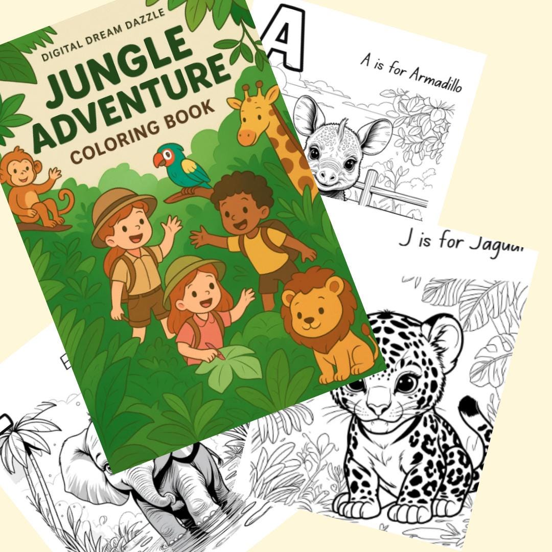 Adventure Alphabet Coloring Book - Etsy