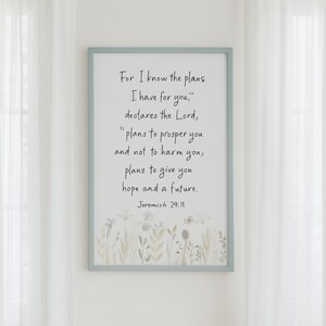 Jeremiah 29:11 Bible Verse Wall Art | Christian Scripture Printable ...