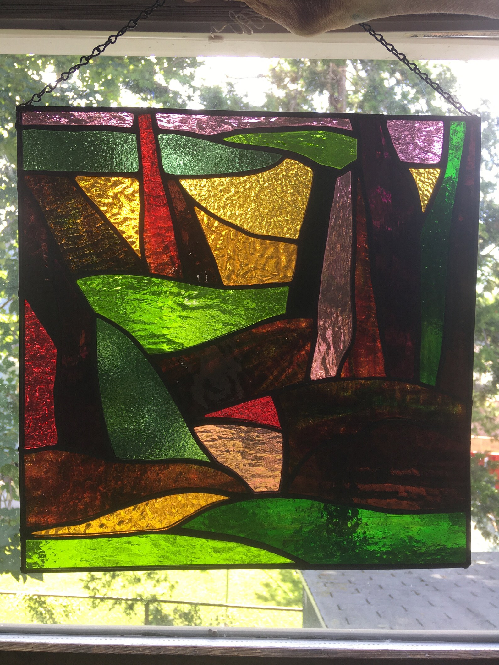 Stained Glass Abstract Landscape - Etsy