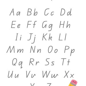 Printable Trace the Alphabet Sheet, Queensland Beginner Font, Ages 3 ...