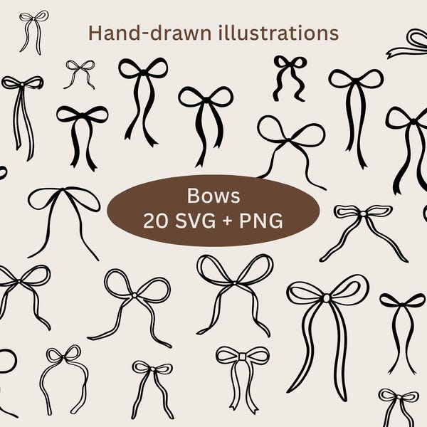 Black and White Bow Clipart - Etsy