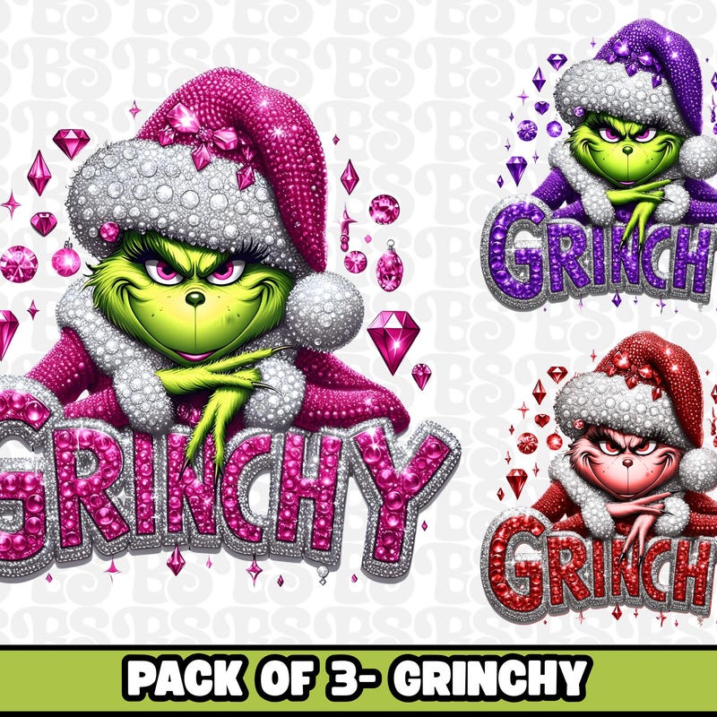 Christmas Grinch Rhinestone Svg - Etsy