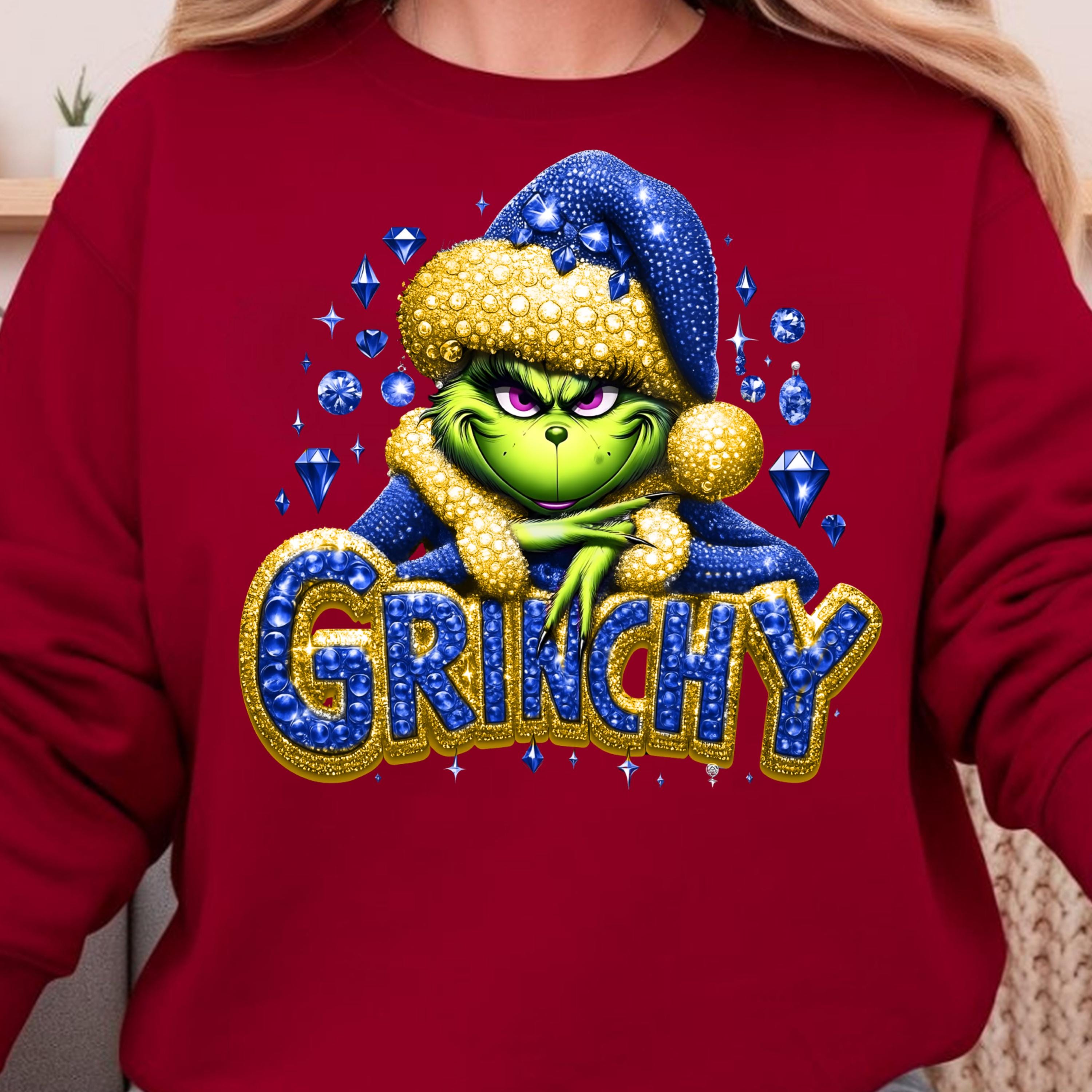 Grinchy Rhinestone Christmas PNG, Sparkly Grinch Clipart, Pack of Three ...