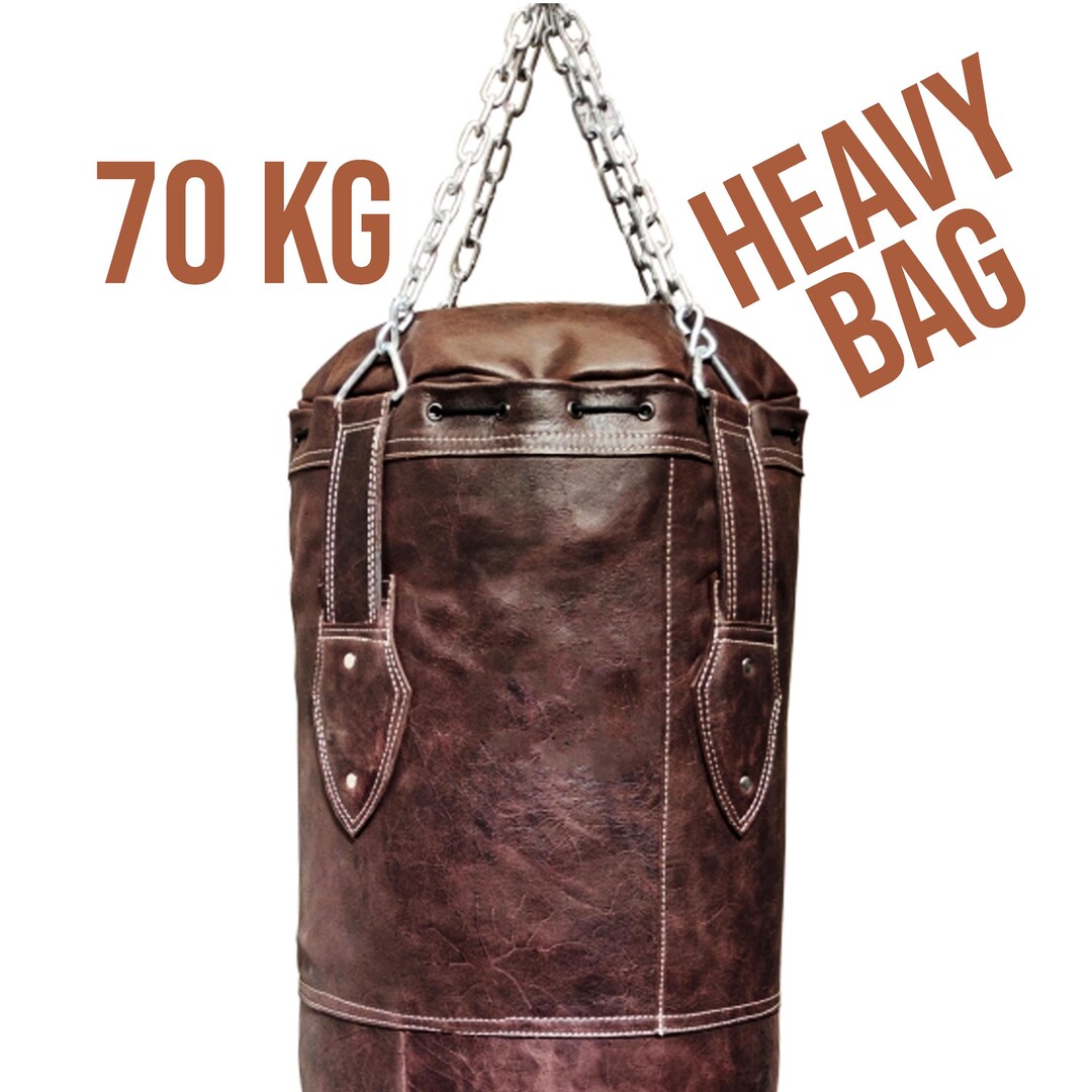 Handmade Vintage Leather 70kg Heavy Bag With Free Hanging Chain - 4.5 ...