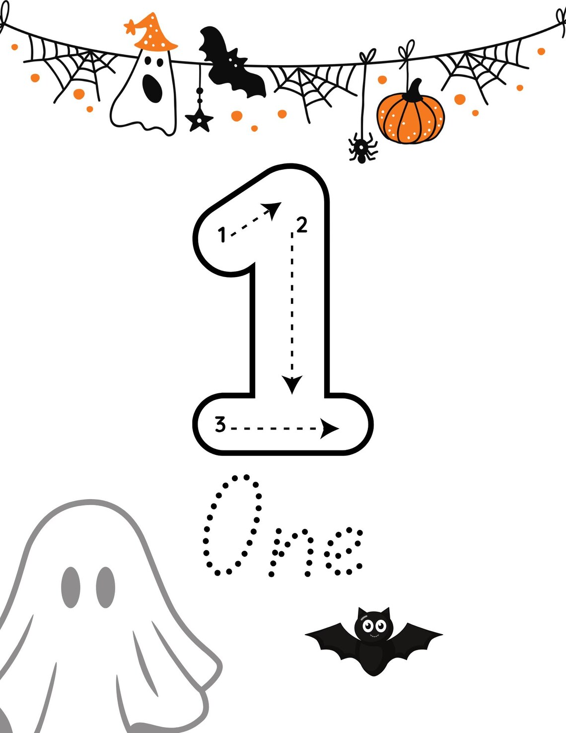 Halloween Number Tracing Worksheets 1-20 | Preschool & Kindergarten ...