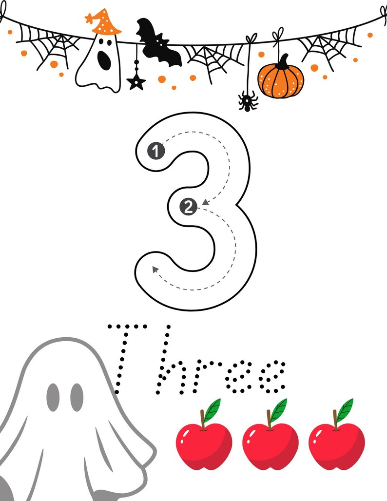 Halloween Number Tracing Worksheets 1-20 | Preschool & Kindergarten ...