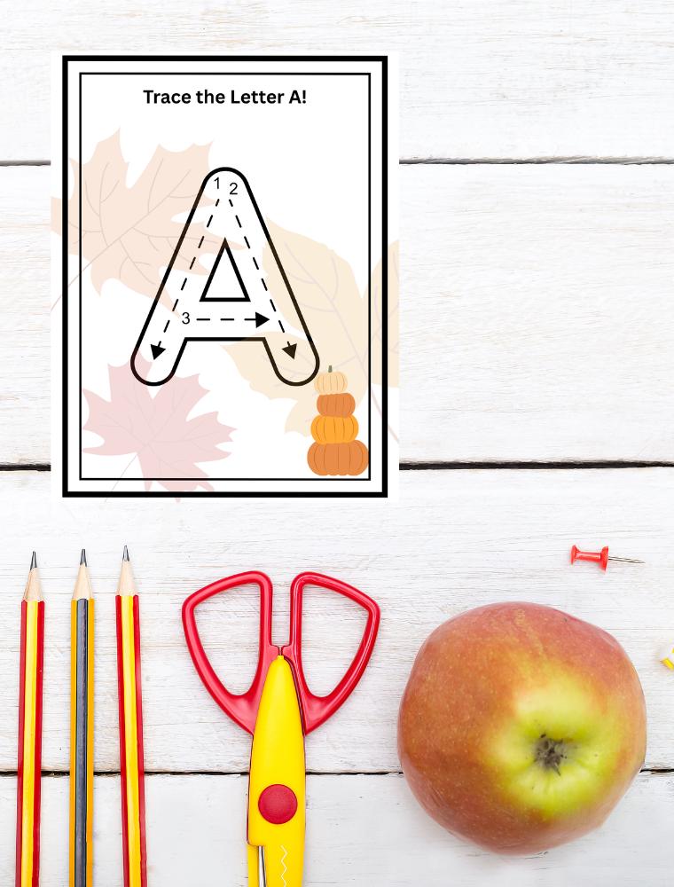 Fall Alphabet Tracing Worksheets A-Z | Preschool Handwriting Practice ...