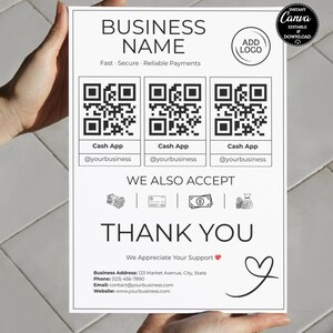 Editable Scan to Pay Sign Template: QR Code Payment Display for Small ...