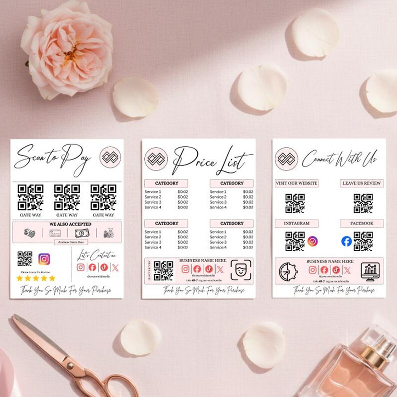 Editable Scan to Pay Sign Canva Template Bundle, QR Code Payment ...