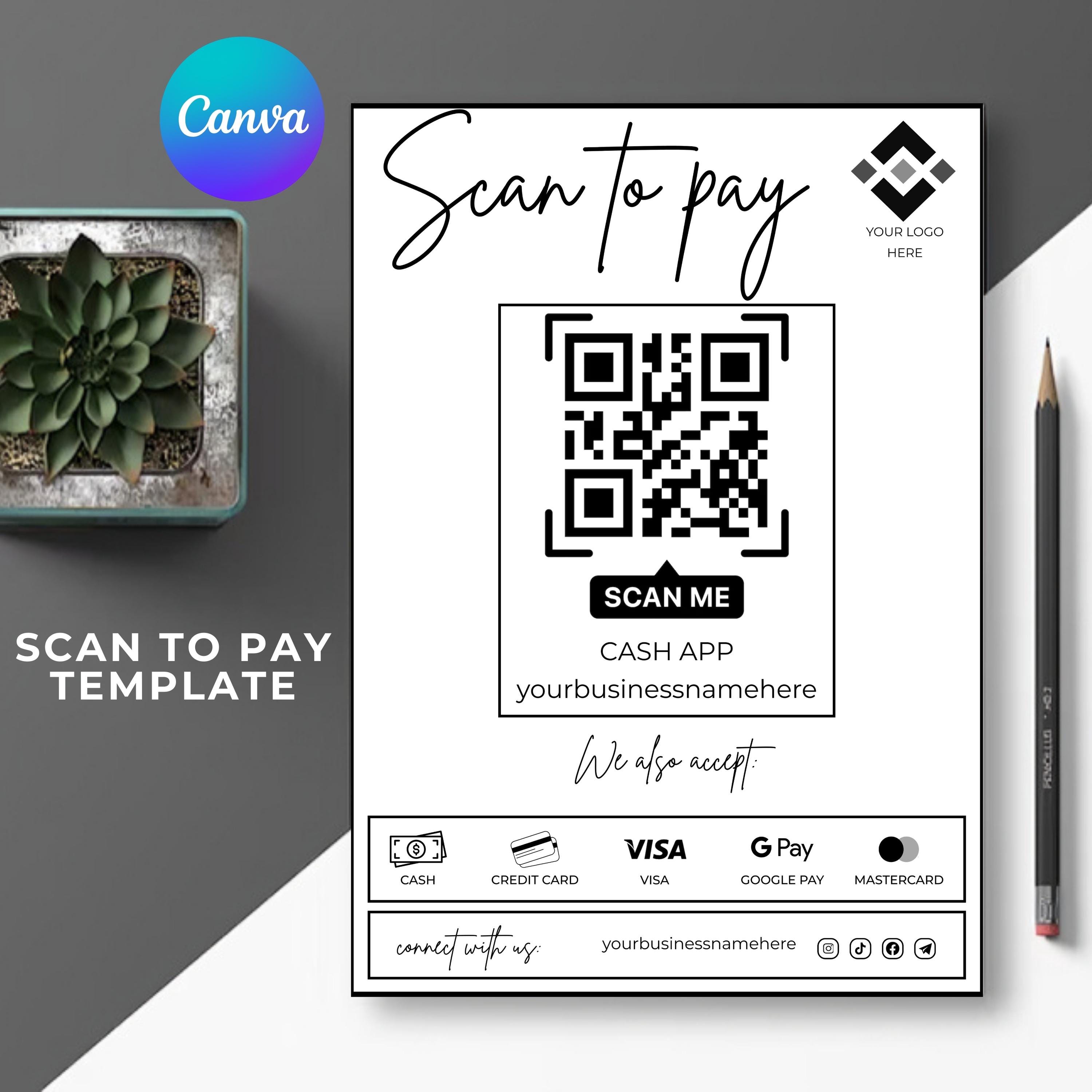 Editable Salon Price List Template: QR Payment Sign & Contact Page - Etsy