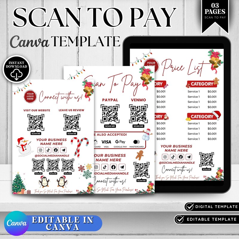 Qr Code Christmas Cards - Etsy