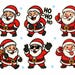 Printable Santa Stickers, Christmas Cartoon Santa Set, Holiday Decor ...