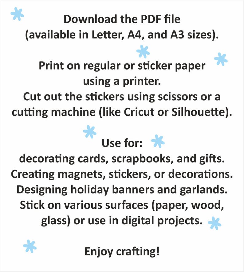 Printable Santa Stickers, Christmas Cartoon Santa Set, Holiday Decor ...