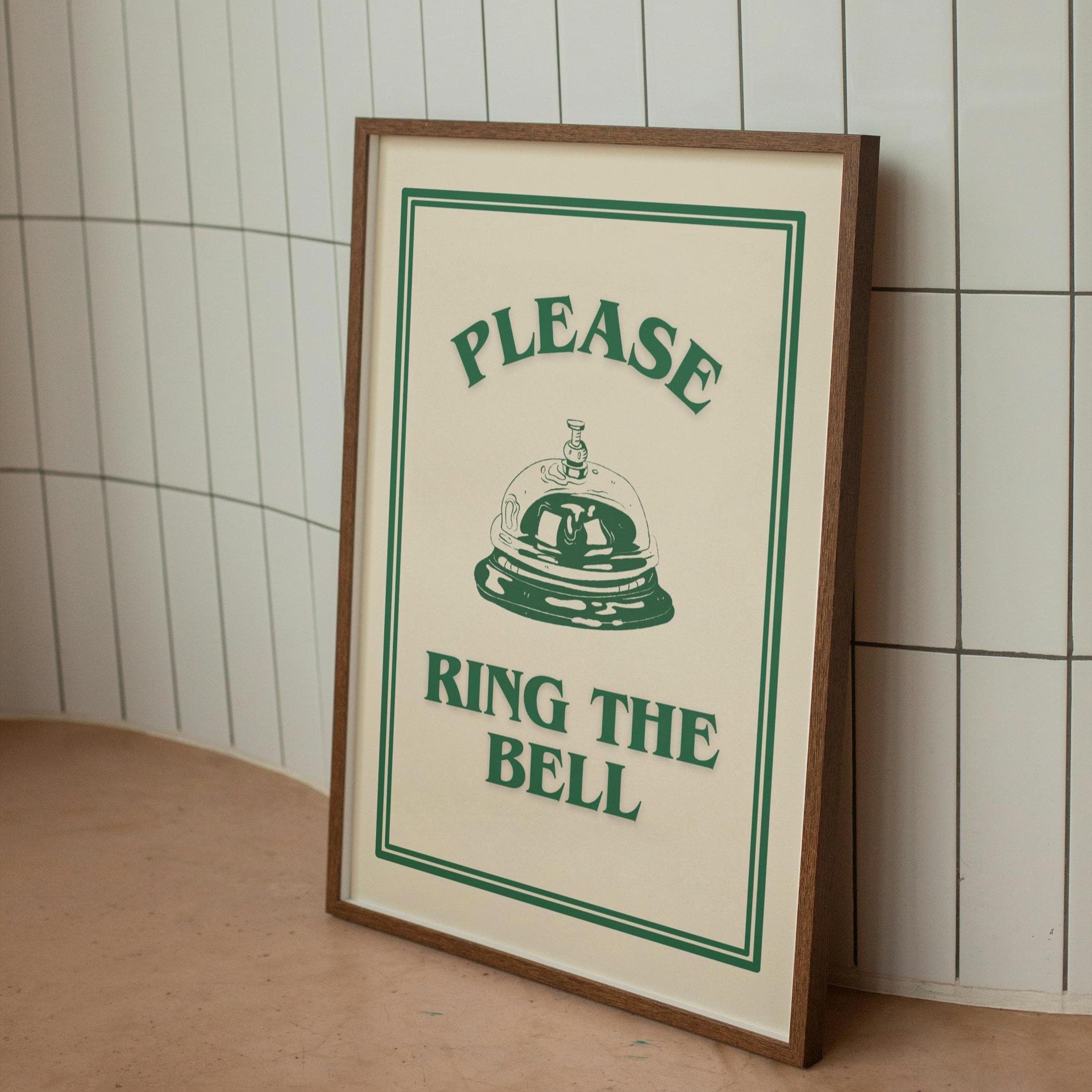 Welcome Sign - Please Ring the Bell Art - Entrance Poster - Doorbell ...