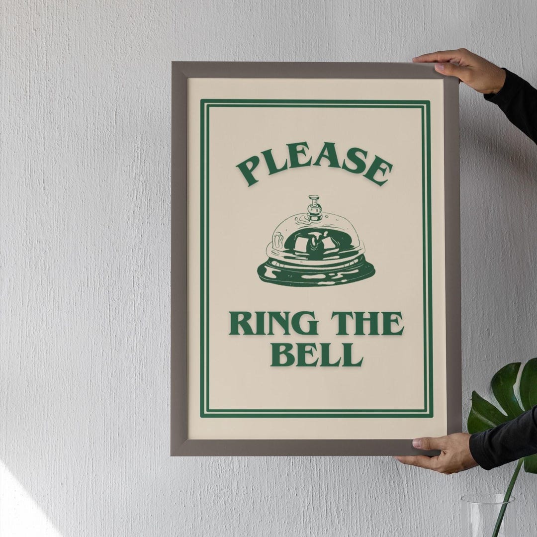 Welcome Sign - Please Ring the Bell Art - Entrance Poster - Doorbell ...
