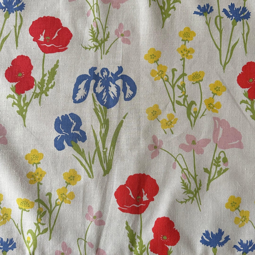 Vintage 1980s Laura Ashley Floral Cotton Fabric: Shabby Chic ...
