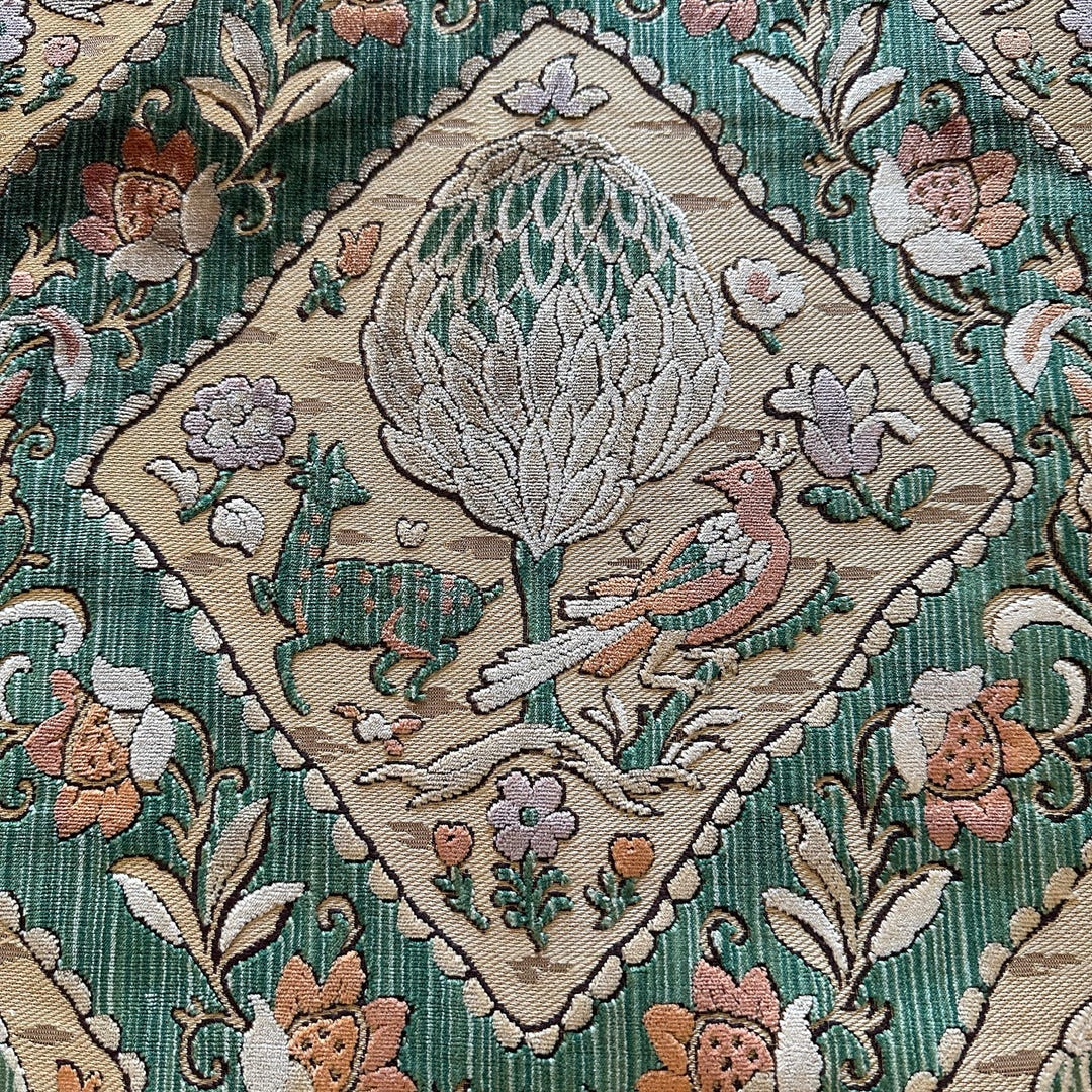 1935 William Morris Style Silk Velvet Fabric Sample - Rose Du Barry - Etsy