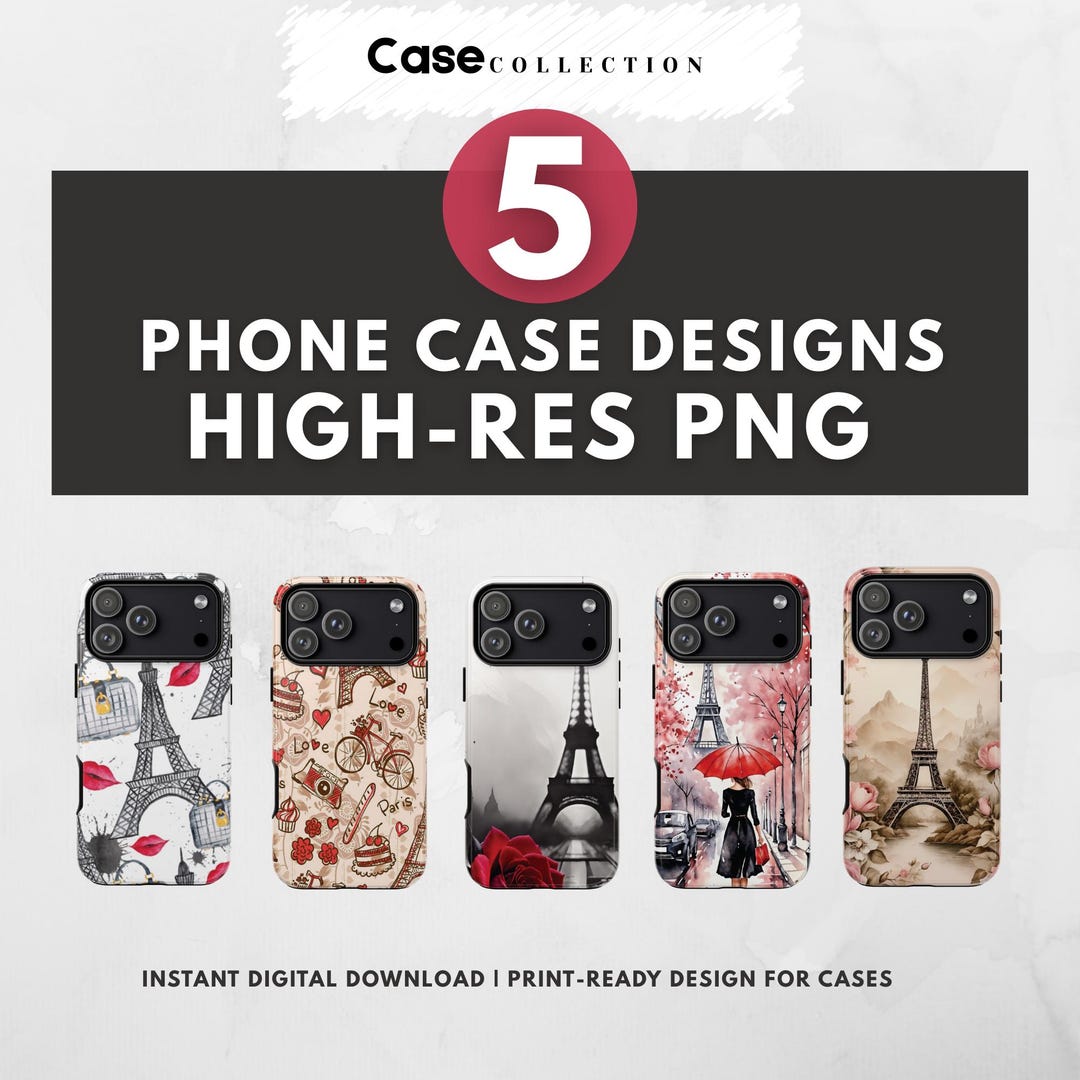 5 Paris Romance Phone Case Sublimation Designs - Etsy