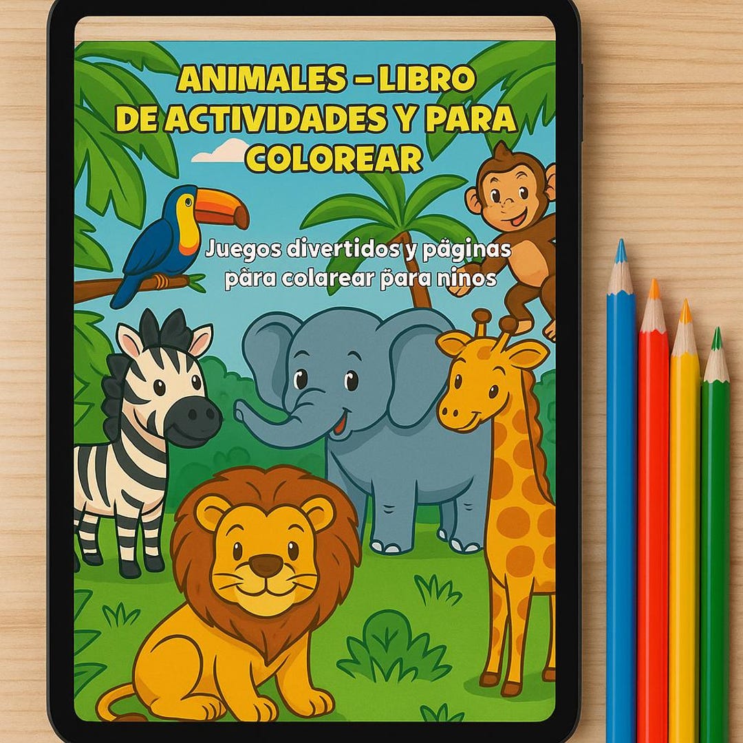 Spanish Animal Activity Book: Coloring Pages, Games (printable PDF) - Etsy