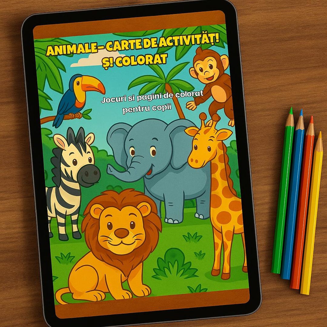 Animals – Activity and Coloring Book for Kids (romanian Version ...