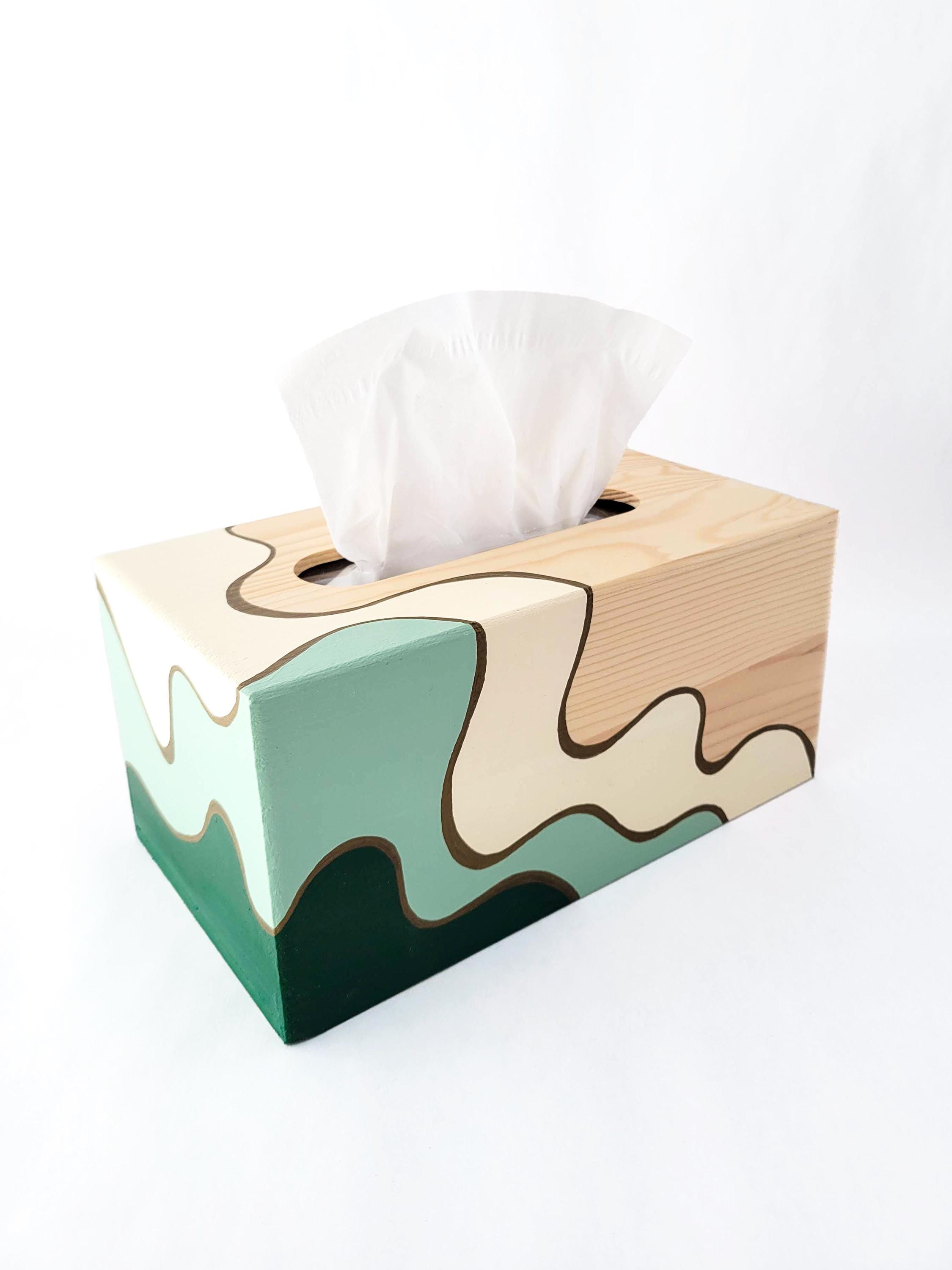 Solid Wood Tissue Box: Hand-painted Design, Water-resistant Finish - Etsy