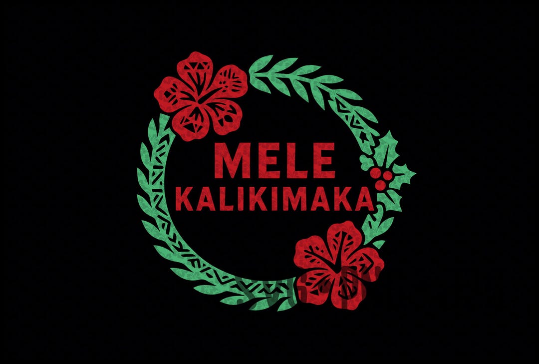 Mele Kalikimaka SVG PNG JPEG | Hawaiian Christmas Wreath Digital Design ...
