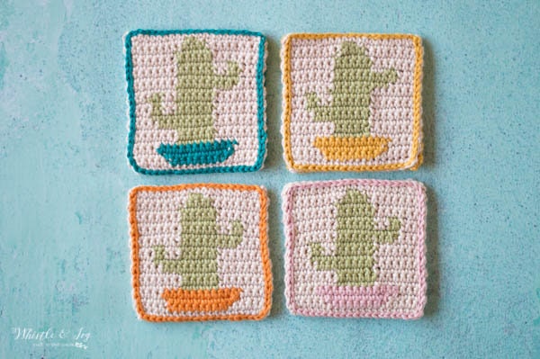 Crochet PATTERN: Crochet Cactus Coasters Modern Crochet | Etsy
