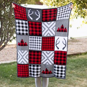 CROCHET PATTERN: Buffalo Plaid Patchwork Blanket (PDF Download Pattern ...