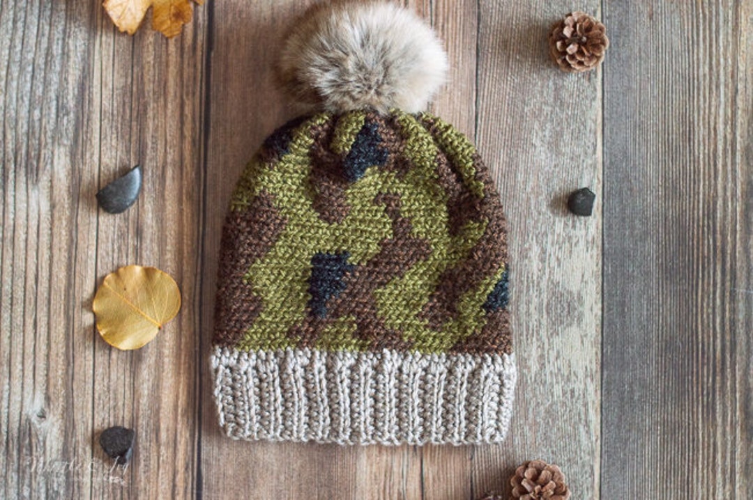 CROCHET PATTERN: Crochet Camo Hats - Includes 5 Sizes - PDF Download - Etsy