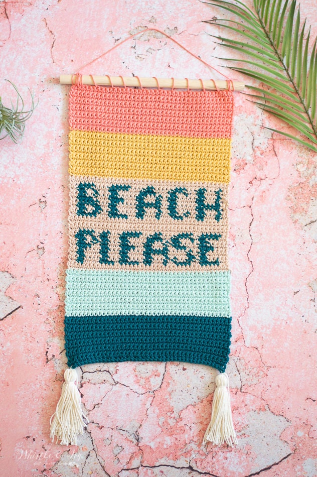 CROCHET PATTERN: Beach Please Summer Crochet Wall Hanging PDF - Etsy