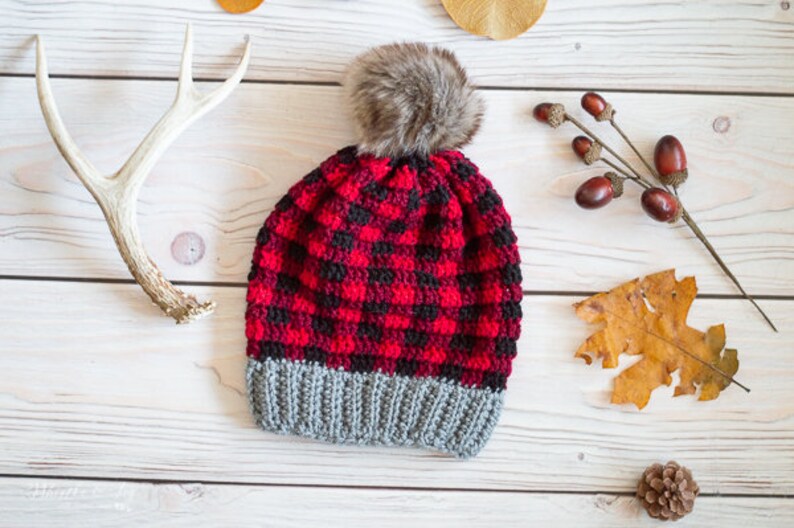 CROCHET PATTERN: Crochet Plaid Hats crochet Pattern Download - Etsy