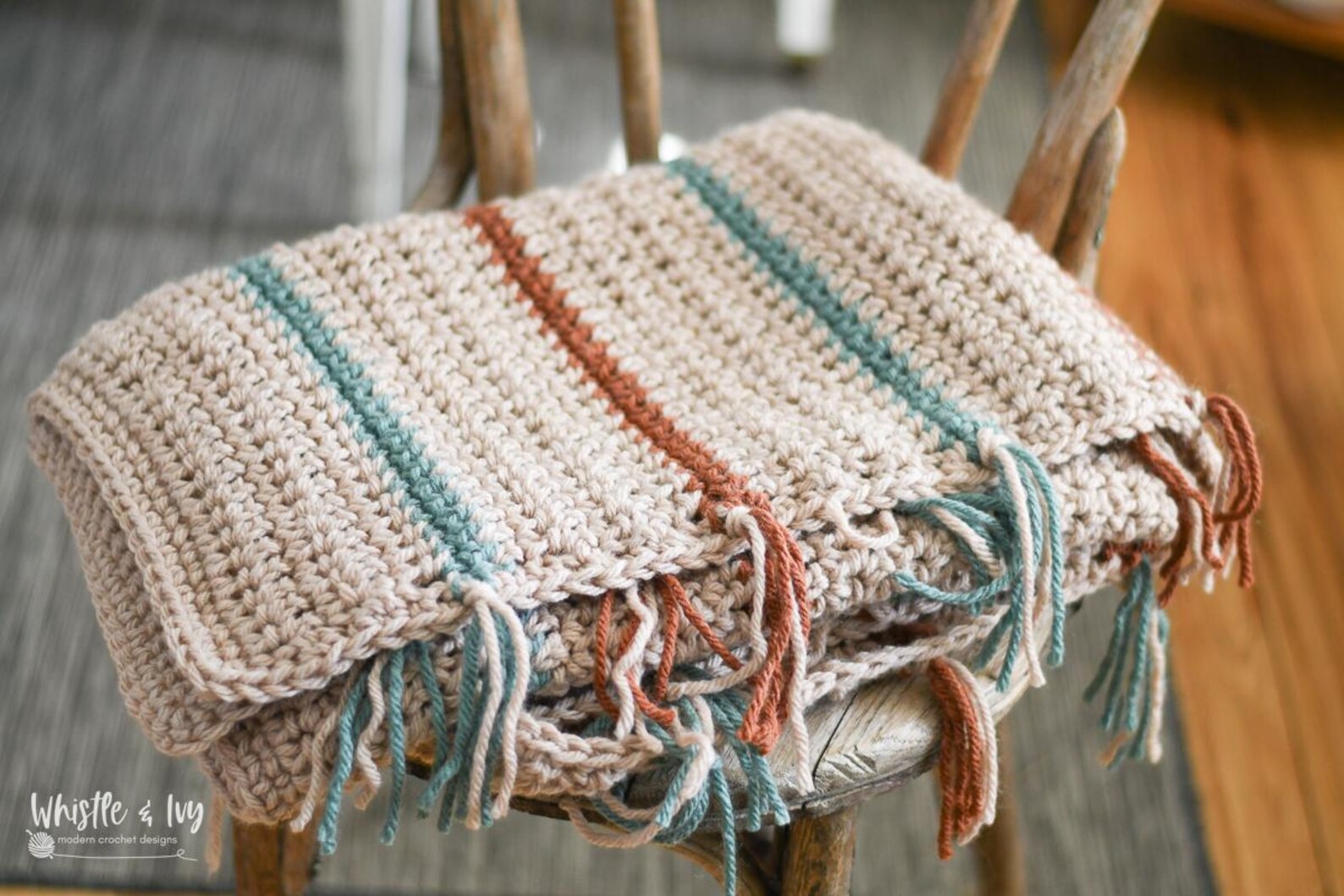 CROCHET PATTERN Sandy Stripes Chunky Crochet Blanket [PDF Digital ...