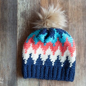 CROCHET PATTERN: Crochet Chevron Hat - Pattern PDF Download - Modern ...