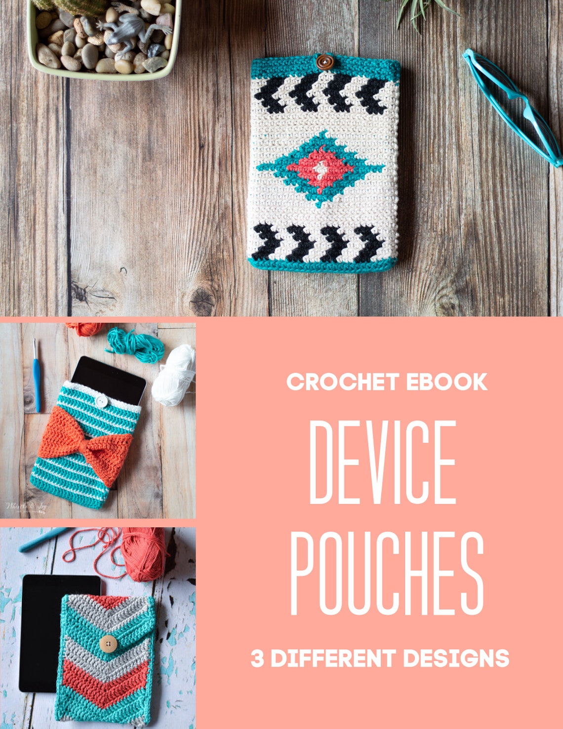 CROCHET PATTERN Ebook: Tablet Pouch Pattern Pack 3 Crochet - Etsy