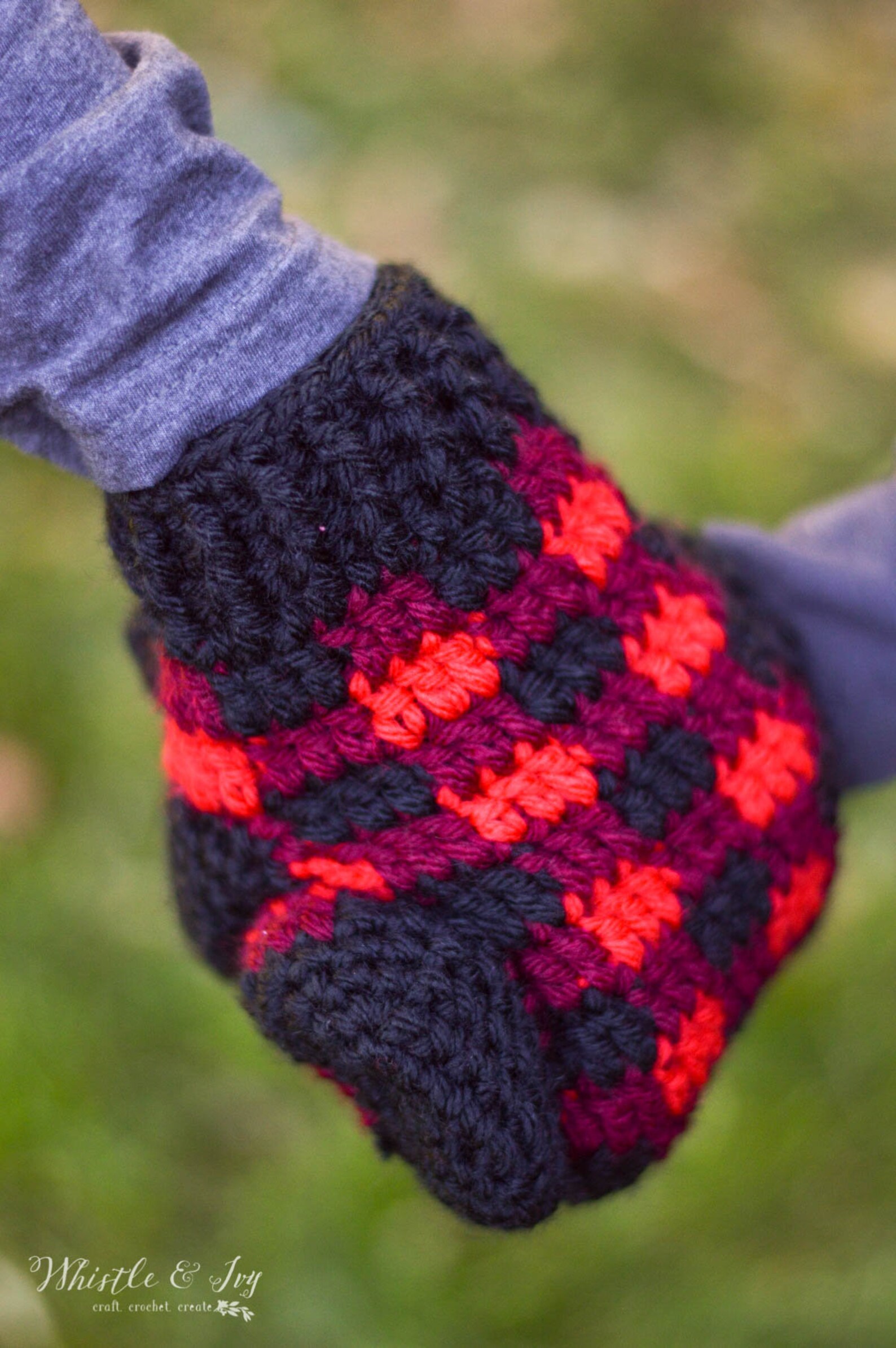 CROCHET PATTERN: Buffalo Plaid Mittens Sized Adults to Kids - Etsy